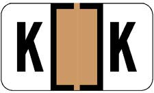 Doctor Stuff - File Folder Labels, Alphabet Letter K, Jeter 7100 - JTAM Series Compatible Alpha Stickers, Tan, 15/16" x 1-5/8", 225 Labels per Package
