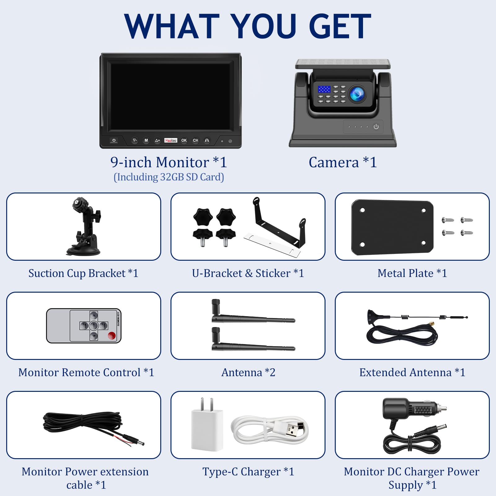 Backup Camera System for Trucks and RVs - 7-Inch Display with IP68 Waterproof Rear View Camera, IR Night Vision, and Easy Installation for Vehicles, Trailers, Campers, and Vans