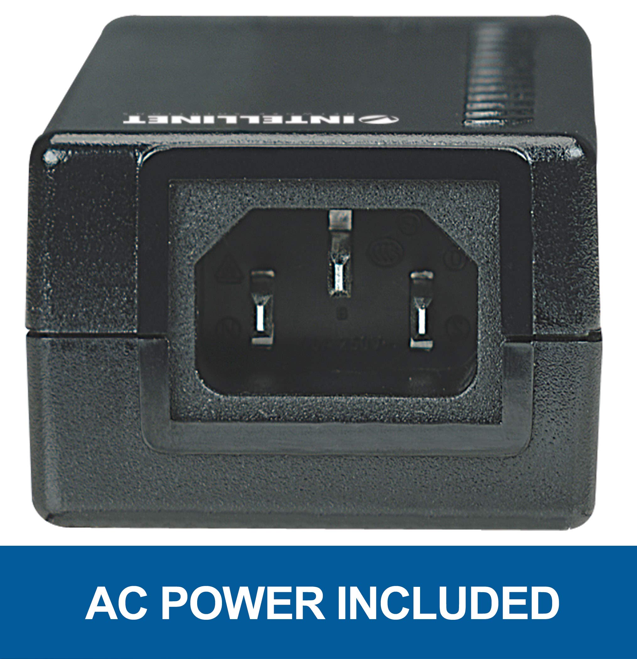 Intellinet PoE Injector - Converts Non-PoE to PoE Connections - Use CAT5 Ethernet Cable with RJ45 to Provide Both Power and Data – Supplies 15.4W up to 100 M (328 ft) Black 524179