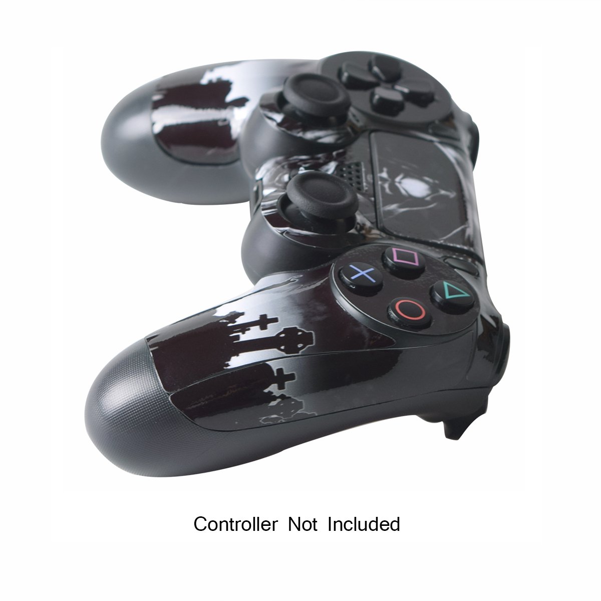 GameXcel Skins Compatible with PS4 Controller - Stickers Compatible with Playstation Dualshock 4 - Decals Cover Skin Accessories Compatible with PS4 Slim Controllers - Reaper Black