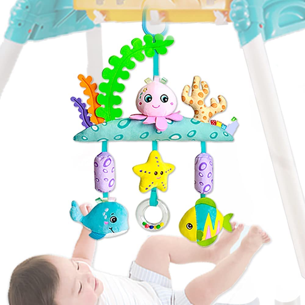 Baby Hanging Toy for Stroller and Crib, Activity Plush Baby Car Seat Crib Travel for Babies, Sensory Learning & Development Toy (Style2)