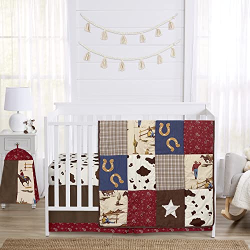 Sweet Jojo Designs Brown and Cream Cow Print Foldable Fabric Storage Cube Bins Boxes Organizer Toys Kids Baby Childrens for Wild West Collection Set of 2