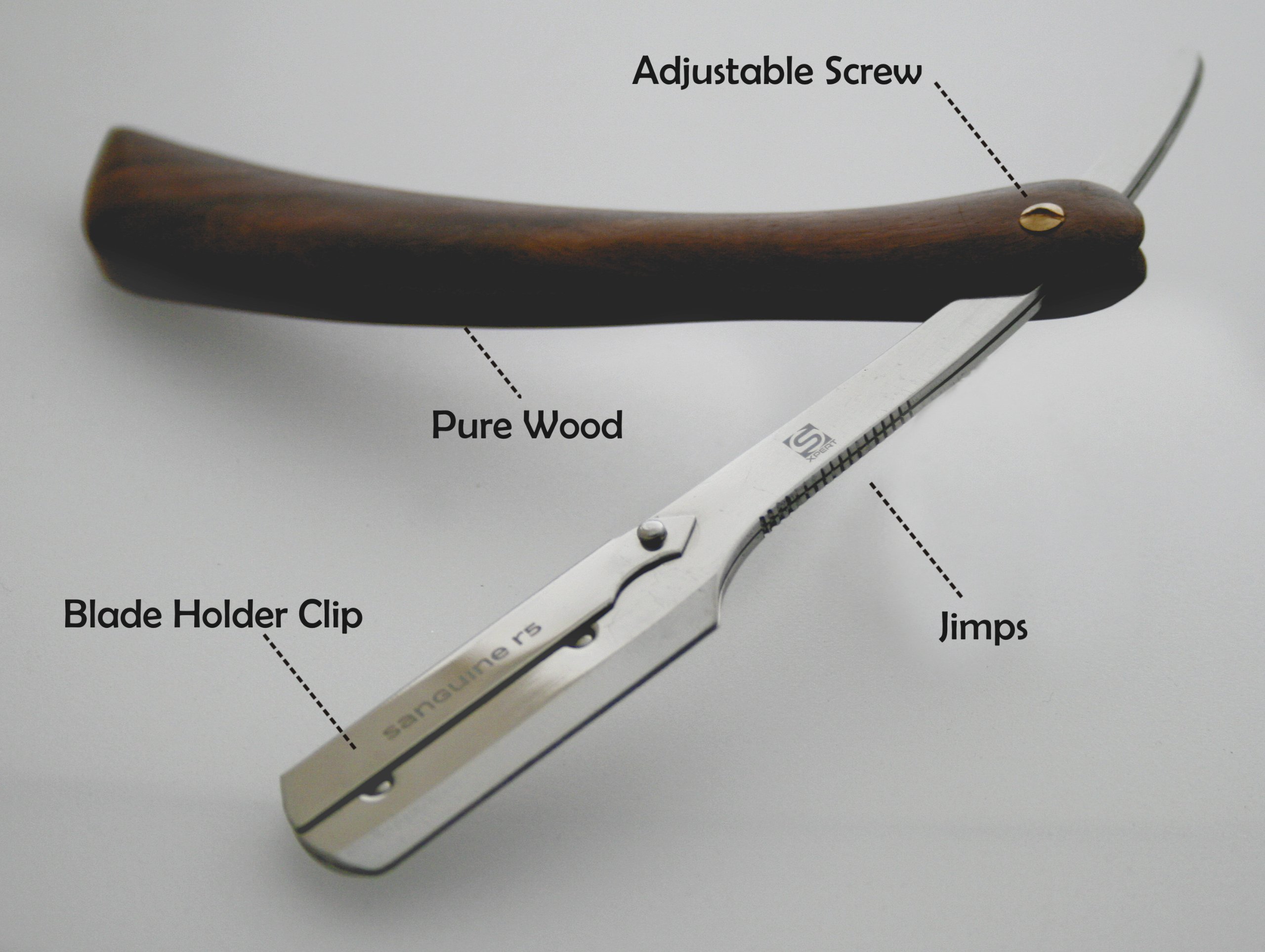 Pure Wood Shaving Razor/Cut Throat Razors/Men Razor (coolcut) + Free Blades & Pouch (wood-r5)