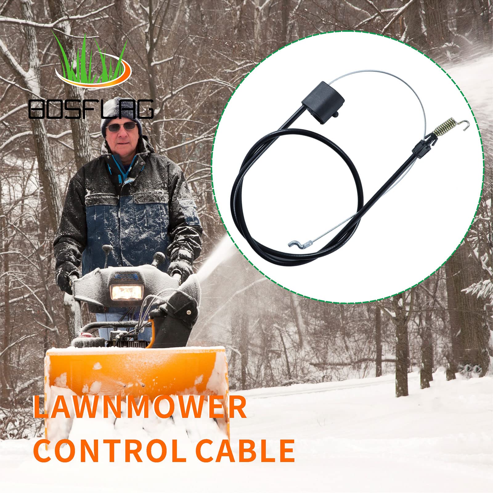 BOSFLAG 946-04091 Control Cable Replaces MTD 946-04091 Clutch Cable, 946 04091, 94604091, 746-04091 Control Cable, 746 04091 Control Cable, 74604091 for Troy-Bilt Squall 521, 721, 5521 Snowblower