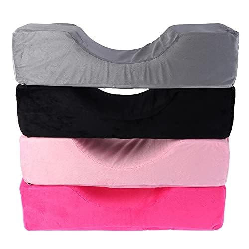 Grafted Eyelash Extension Pillow Neck Support Eyelash Pillow Soft Memory Foam U Shape Lash Pillow Makeup Salon with Pocket (Pink)