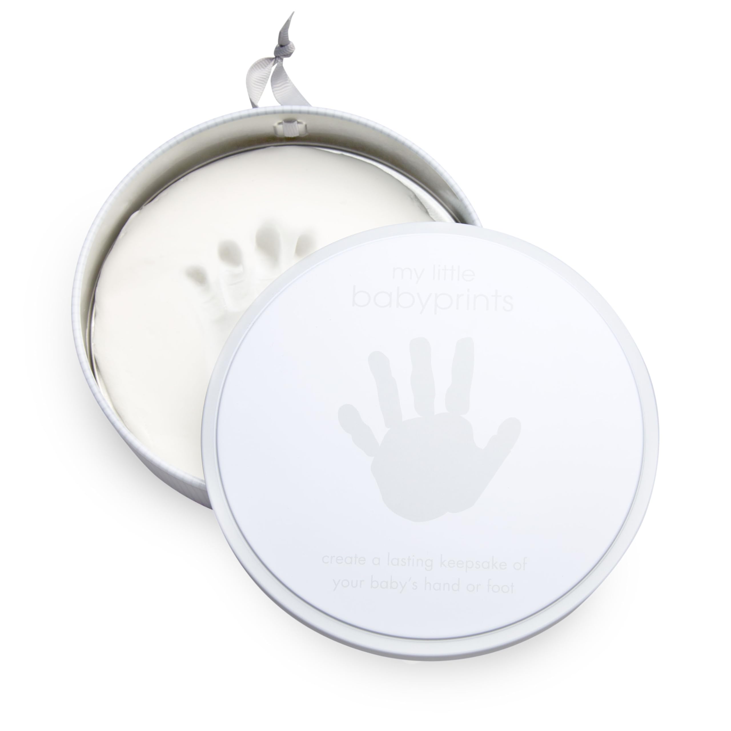 Pearhead My Little Prints Babyprints Keepsake Tin Kit, Baby Girl or Baby Boy Gender Neutral Baby Handprint Impression Keepsake, Gray