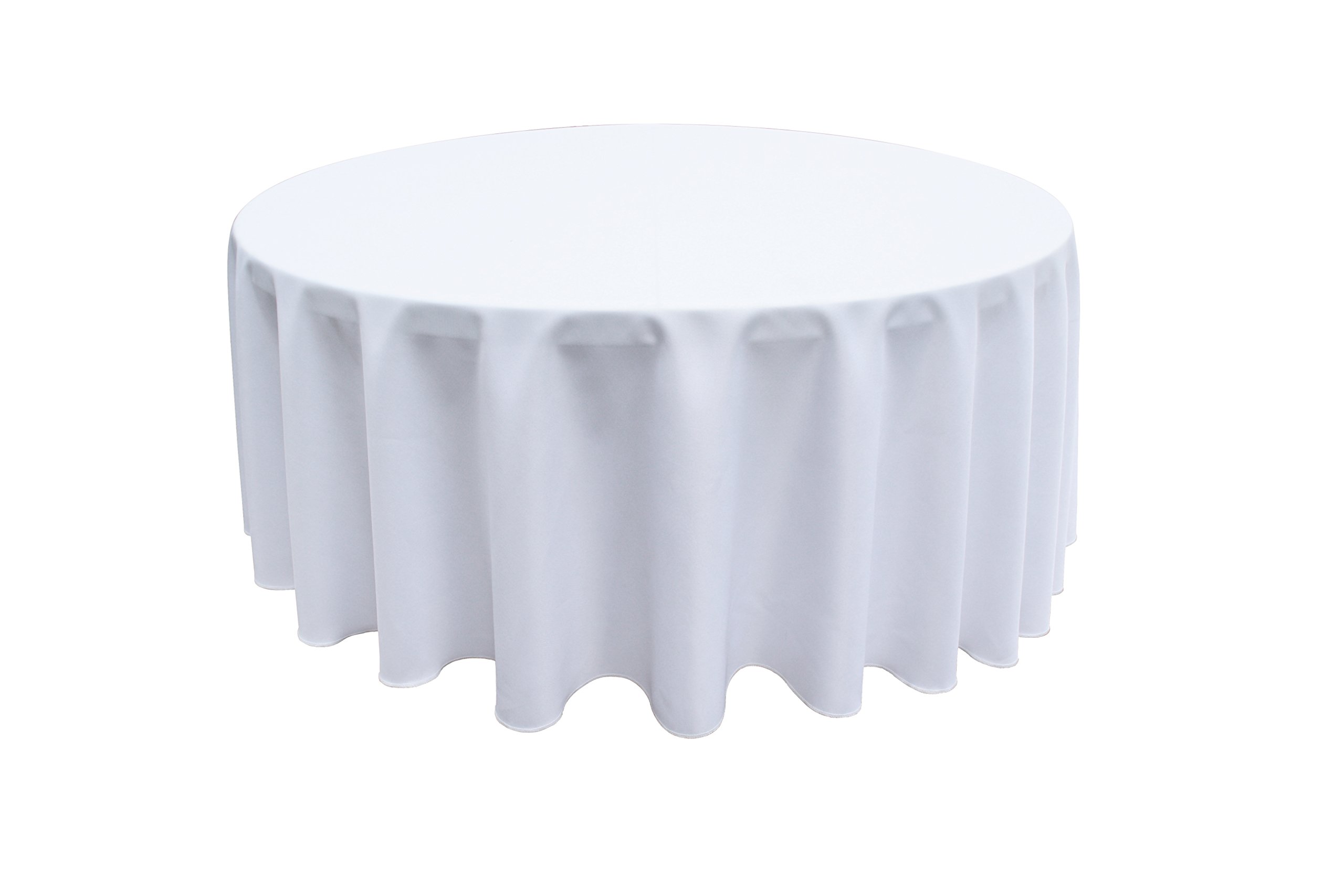 GEFEII Kitchen White Tablecloth 90 inch Round Tablecloths Solid Polyester Table Cloth for Wedding Party Restaurant Banquet Dining Buffet Table Picnic Decorations (Round-90 inch, White)