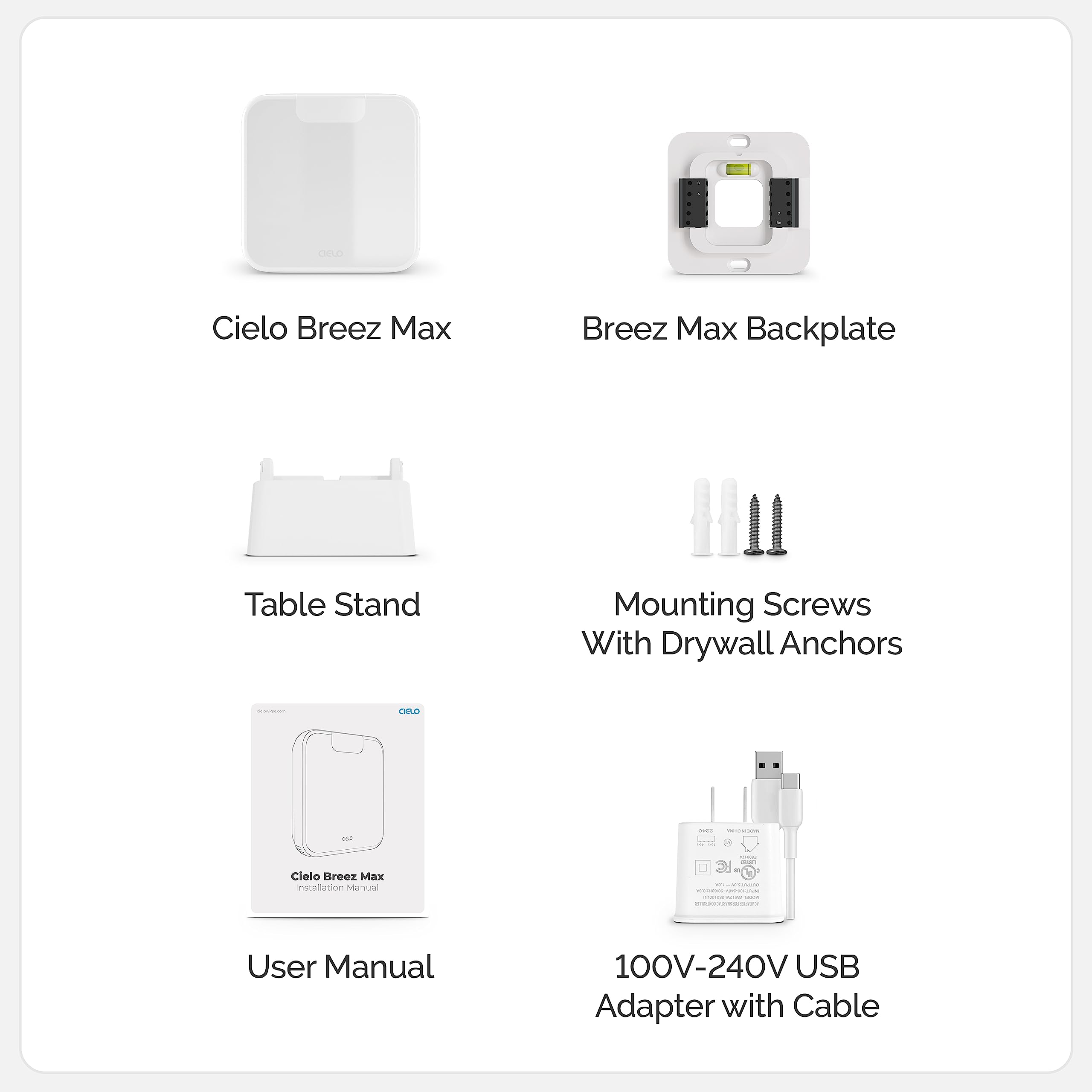 Breez Max | Smart AC Controller | WiFi Thermostat for Mini-Split, Window, Portable ACS/Heat Pumps | AI-Based Tech | Free App, No Subscriptions | Alexa, Google, Siri Shortcuts, IFTTT (White)
