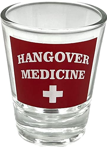 Black Ball Corp. Hangover Medicine - 2oz Novelty Shot Glass - 2 Piece Set
