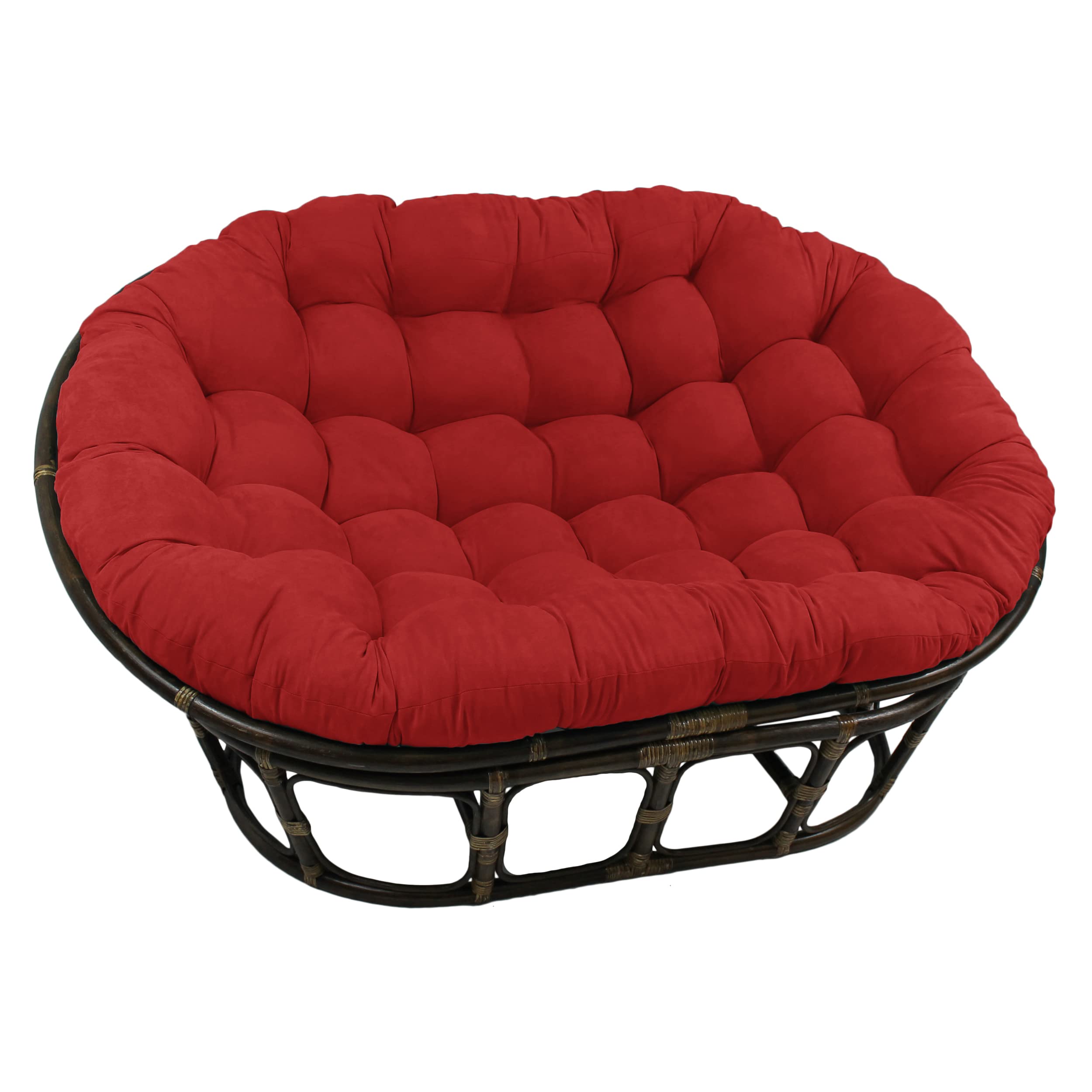 Blazing Needles Microsuede Double Papasan Cushion, 1 Count (Pack of 1), Cardinal Red