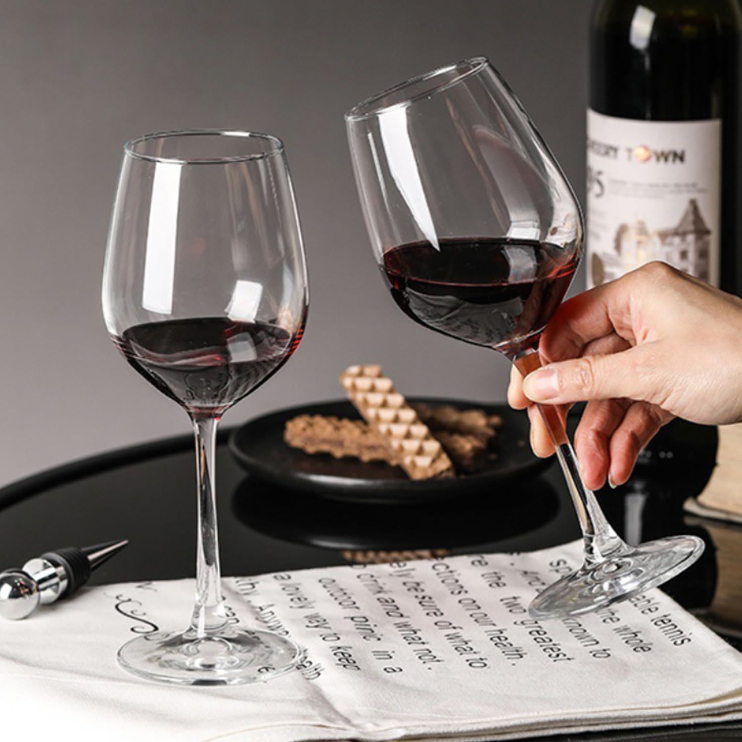 Cadamada Wine Glasses Set of 12,12oz Red Wine Glasses,for Red or White Wine, High-end Banquet, Party, Bar, Wedding, Gift (12 pcs)