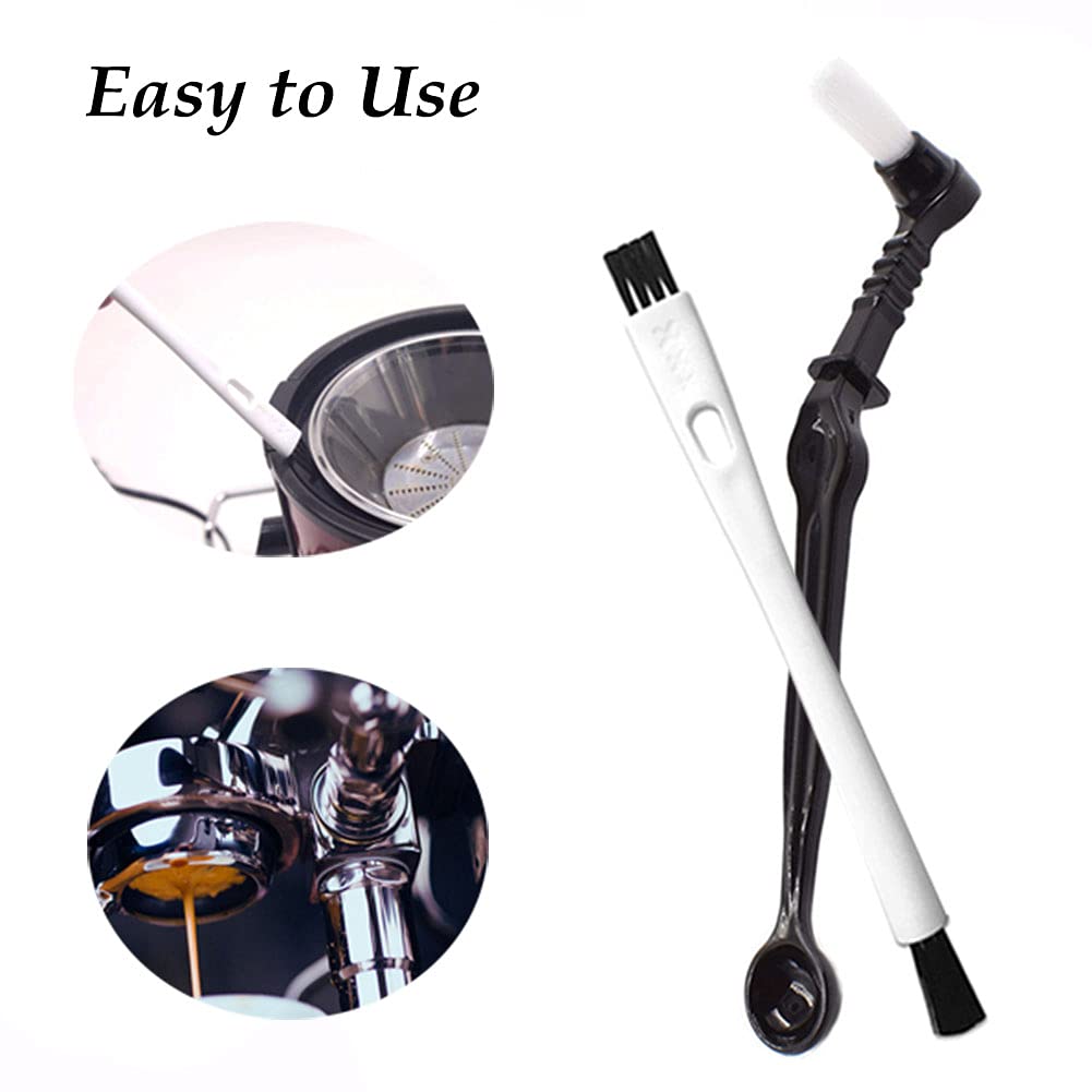 Coffee Brush Set Professional Espresso Brush Kit Include Wooden Coffee Grinder Machine Cleaning Brush and Nylon Espresso Brush for Coffee Machine Group Head (5)