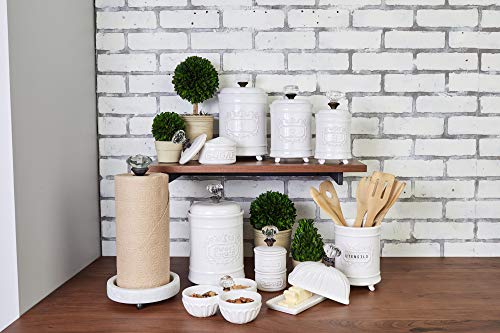 Mud Pie Kitchen Canister (Set of 3), White