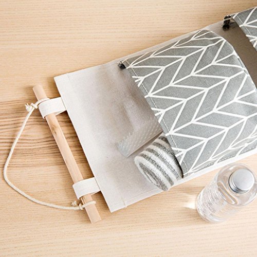 YJYdada 3 Grids Wall Hanging Storage Bag Organizer Toys Container Decor Pocket Pouch (Gray)