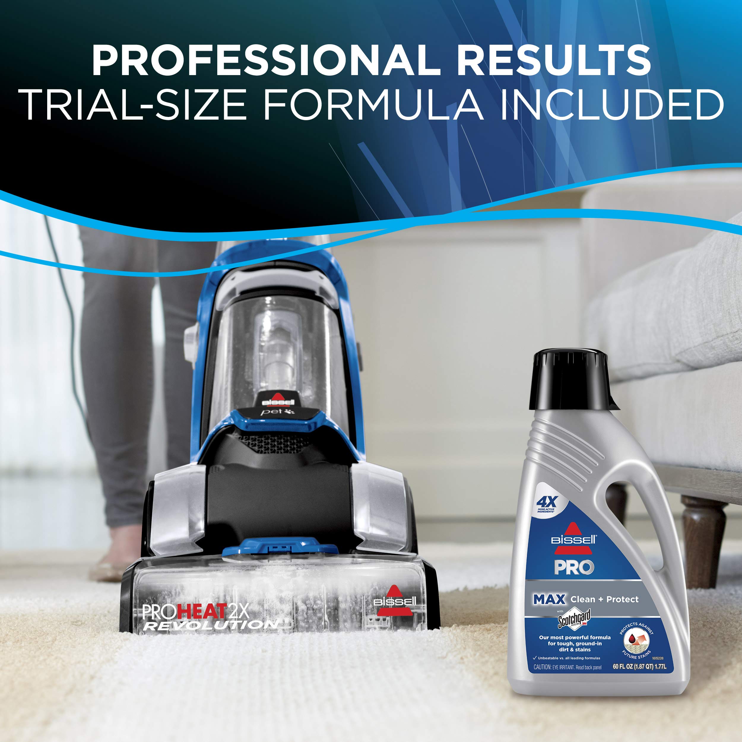 BISSELL ProHeat 2X Revolution Pet Full Size Upright Carpet Cleaner, 15489, Blue
