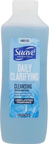 Suave Essentials Anti Residue Shampoo for Normal to Oily Hair Daily Clarifying Hair Shampoo with Deep Cleansers 30 oz