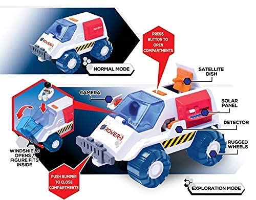 ASTRO VENTURE Deluxe Space Playset Toy - Space Shuttle, Space Station & Capsule, Space Rover & Rocket w/Lights and Sound - Space Toys for Boys and Girls