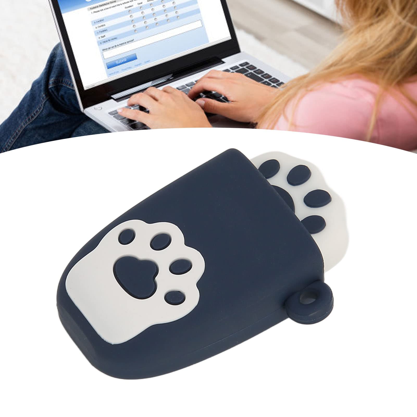 ASHATA Cute USB Flash Drive, Cute Cat Paw Flash Drive Memory Stick, USB 2.0 Thumb Drive Thumb Stick, Data Storage Friends Family, for Windows for OS X for Linux2.4.x(Purplish Blue