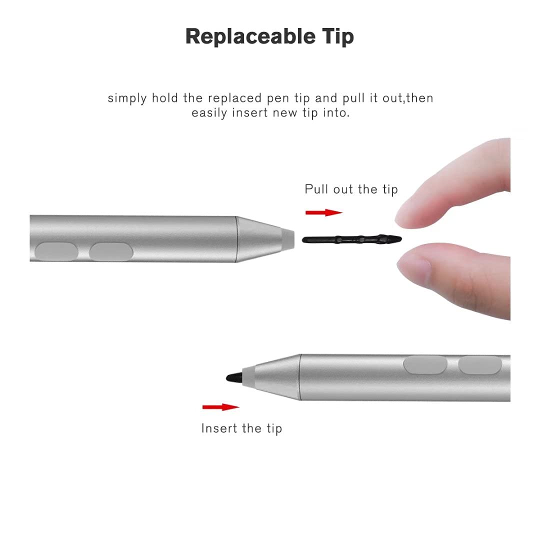 Pen for Surface, 1024 Pressure, Eraser & Right-Click, Palm Rejection,2500 Working Hours for Surface Pro 11/10/9/8/7/6/5/4/3/X, Surface Go/Book 4/3/2/1, Surface Laptop Studio 6/5/4/3/2/1