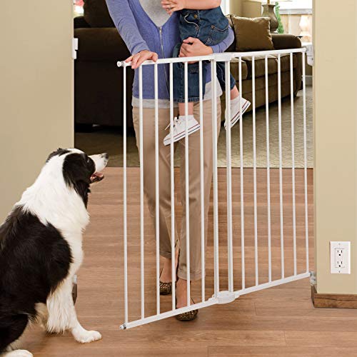 Munchkin® Extending XL™ Tall and Wide Baby Gate, Hardware Mounted Safety Gate for Stairs, Hallways and Doors, Extends 33" - 56" Wide, Metal, White