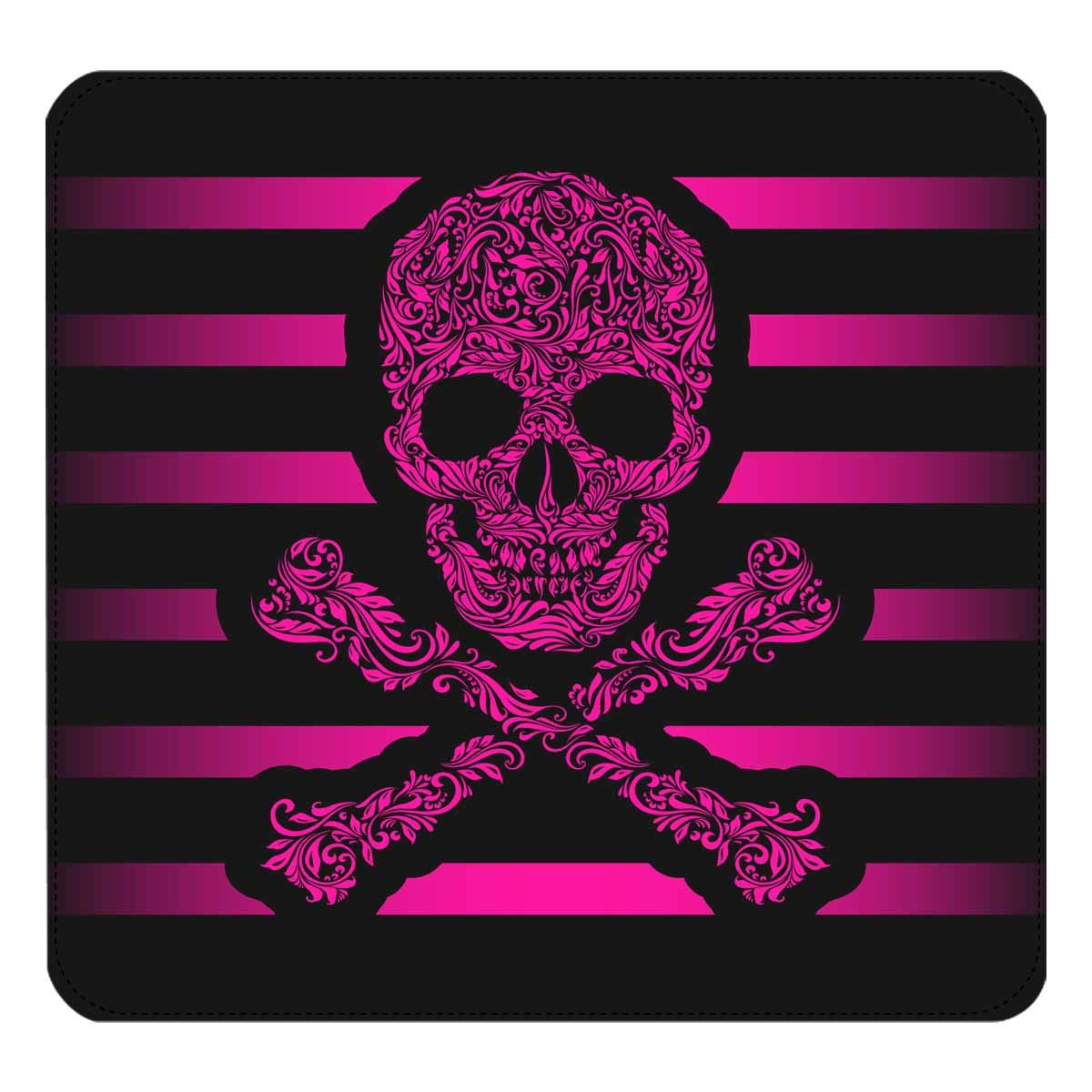 InterestPrint Women's Floral Pink Skull and Crossbones Stripes Fashion Wristlet Purse Continental Wallet