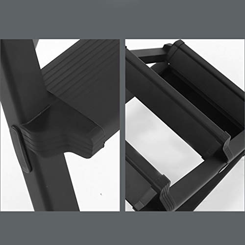 PENGJIE Folding Ladder Step Stool Ladder Stool 2 Step Folding Aluminum Heavy Duty Steel Portable Anti Slip Mat Tread Compact 150 Kg Capacity