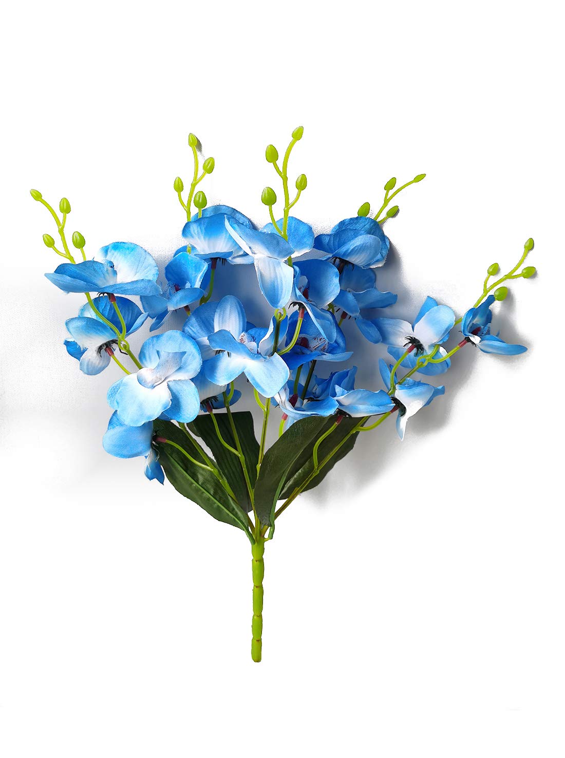 Artfen Artificial Butterfly Orchid Flower Silk Flower Bouquet Artificial Flower Plant for Wedding Home Decoration 16'' High White