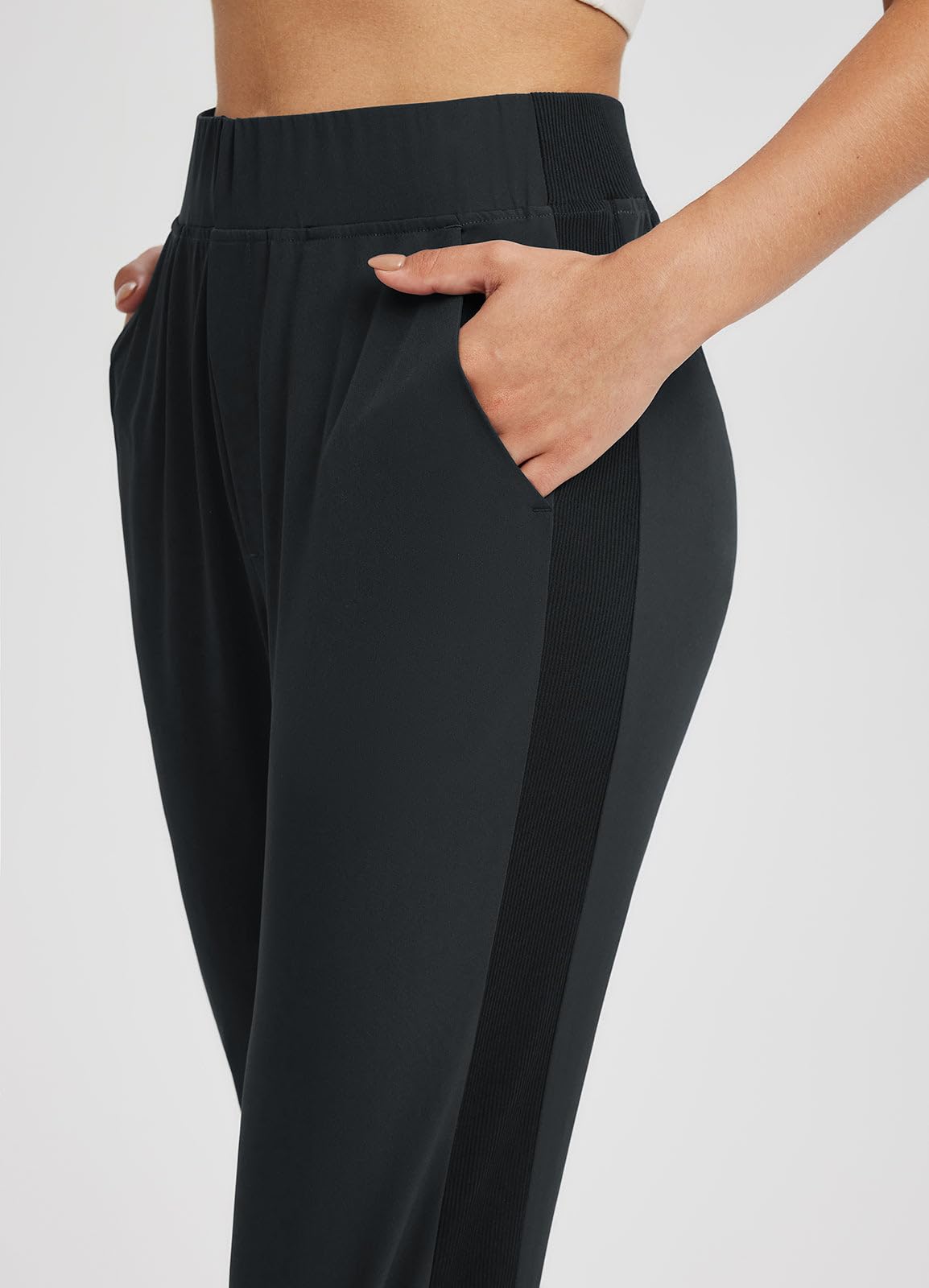 BALEAF Women's Joggers Pants Athletic Running Pants Tapered Quick Dry Jogger with Pockets Black L