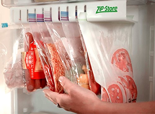 Zip n Store - Your Refrigerator Organizer Bins - Ziploc Bags Easy Fridge Organizer - Organizes 10 Bags, Perfect For Leftovers, Easy To See & Install, Access Food, Does not come with Tracks - Door
