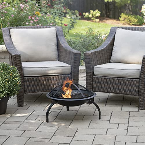 Blue Sky Outdoor Living WBPFP22 21.25” Round Folding Leg Portable Wood Fire Pit