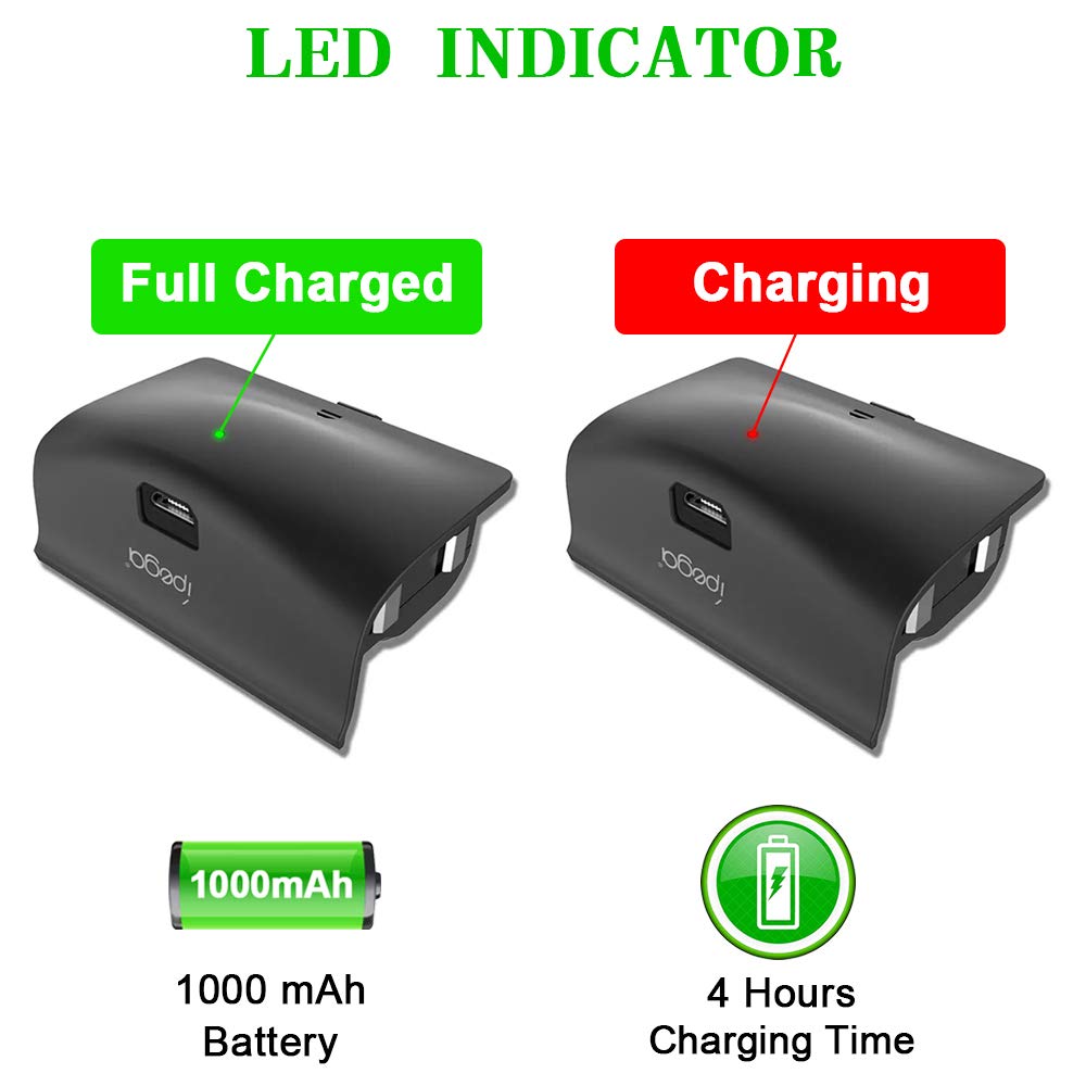 Battery Pack for Xbox Series Controller, Megadream Single 1000mAh Rechargeable Battery with LED Charge Indicator & USB C Charging Cable, 15 Hours Play Time for Xbox Series X/S Controller
