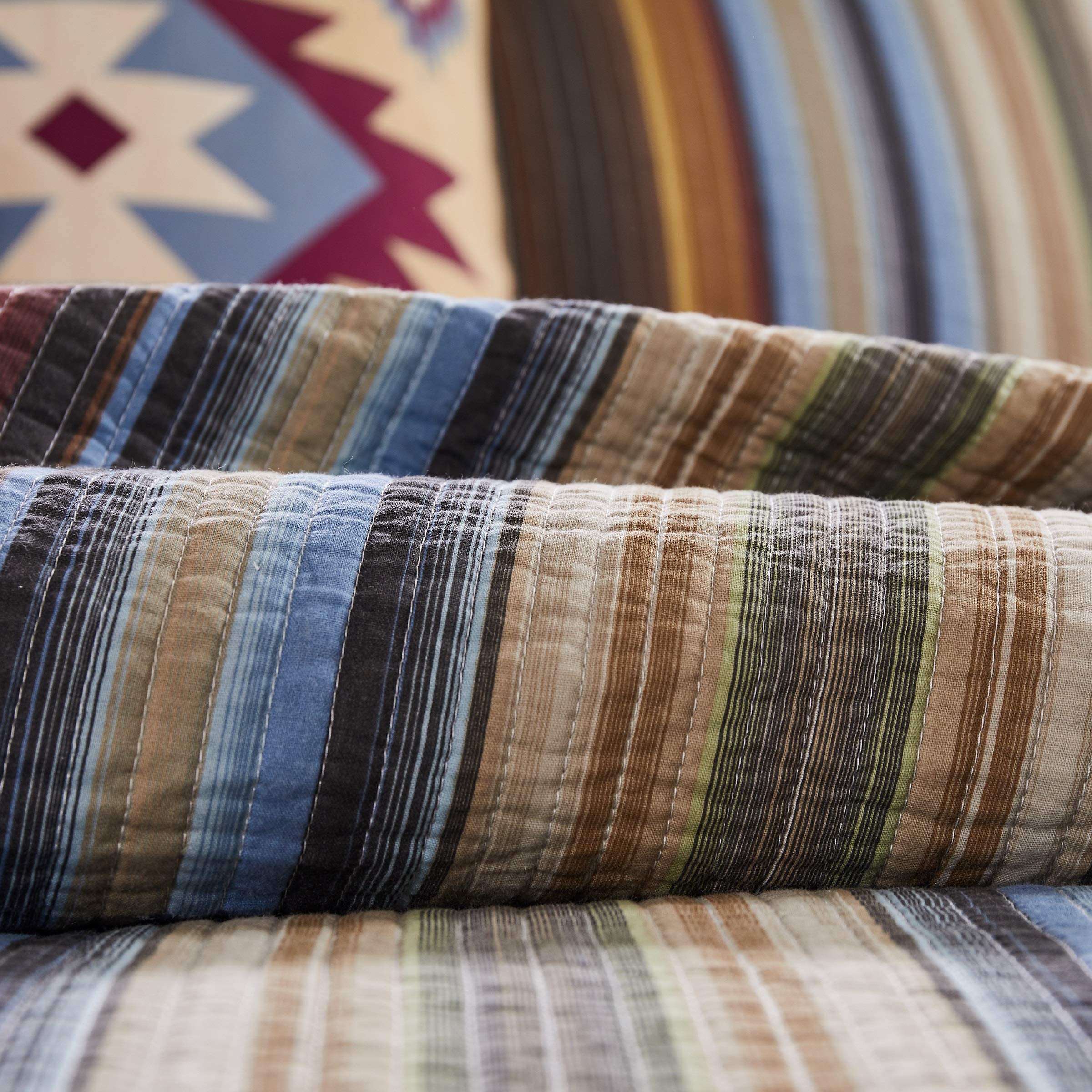Greenland Home Barefoot Bungalow Durango Quilt Set, Full/Queen, Natural,GL-1603NMSQ, 3-Piece