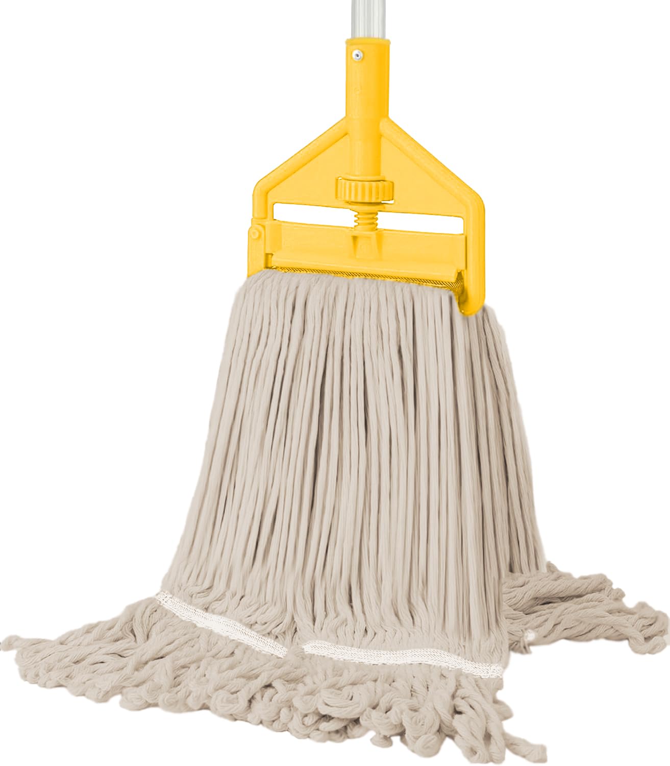 Commercial Mop, String Mops for Floor Cleaning Heavy Duty Industrial Mop with Long Handle, Looped-End String Cotton Wet Mop for All Home/Garage/Office/Workshop/Warehouse Floors