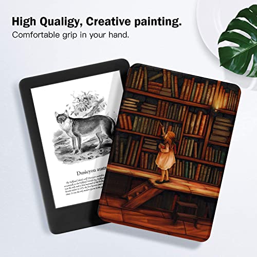 Ayotu Case for Kindle (10th Gen, 2019 Released) - PU Leather Cover with Auto Wake/Sleep-Fits Amazon Kindle 2019 (Will not fit Kindle 2022, Kindle Paperwhite or Kindle Oasis),The Library