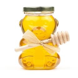Nakpunar 9 oz Glass Bear Jars with Lids for Honey, Candies, Piggy Banks (3, Gold)