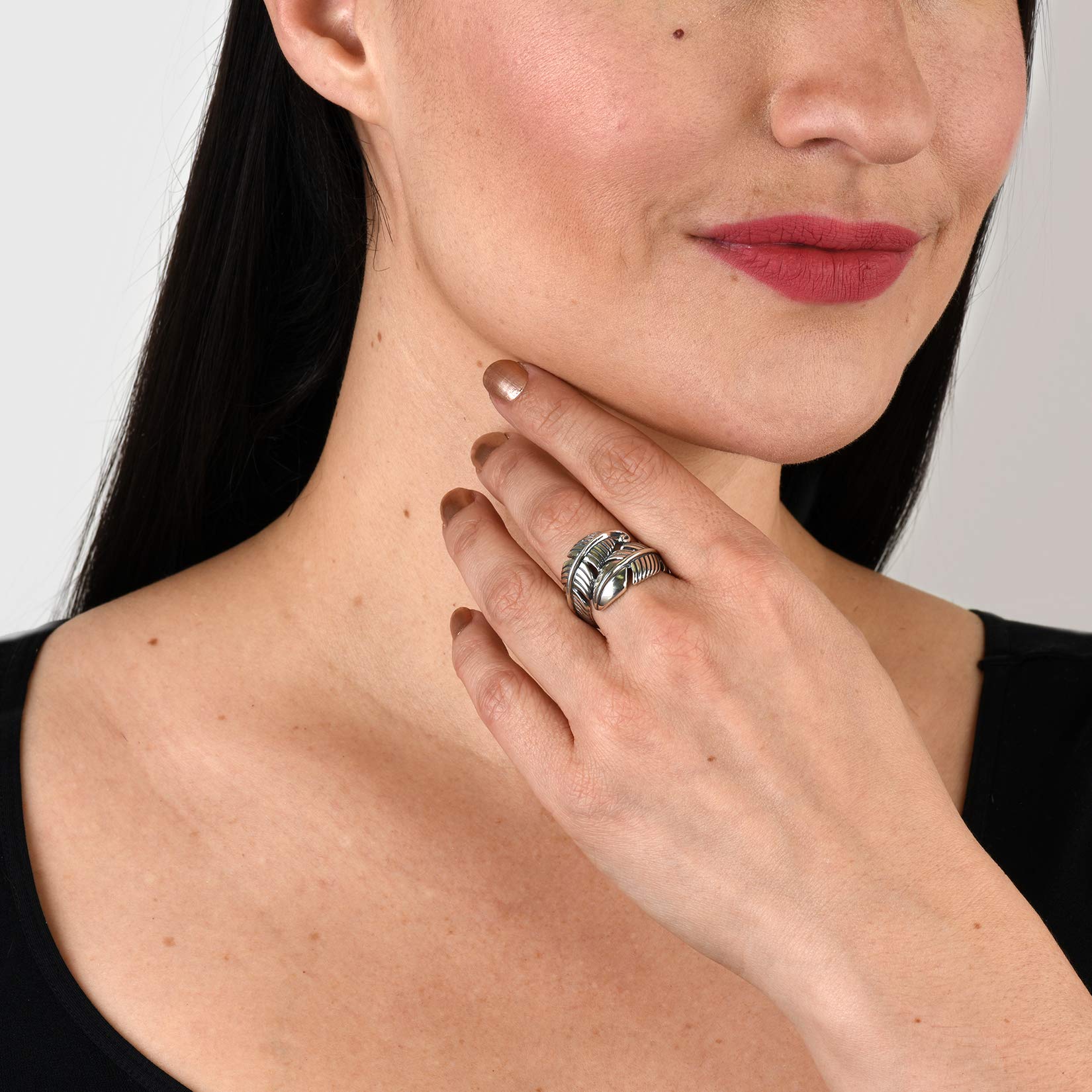 American West Sterling Silver Feather Bypass Ring (10)