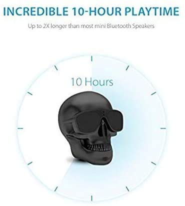 Mingyuan Bluetooth Speaker with Skull Head Shape Portable Wireless Speaker for Desktop PC/Laptop Notebook/Mobile Phone/MP3/MP4 Player(Cable Charger Gift)