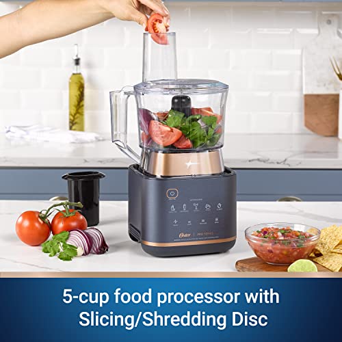 Oster Pro Series 2-in-1 Kitchen System with XL 9-Cup Tritan Jar, Food Processor and Tamper Tool, Dark Blue