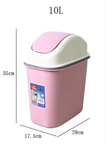 OUUD Plastic Swing-Top Waste Can Trash Can with Swing Lid, 2.2 Gallon /10L (Purple)