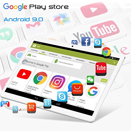 ZONKO Tablet 10.1 inch Android Tablet with 2GB+32GB, 3G Phone Tablets & Dual Sim Card & 2MP+ 5MP Dual Camera, Quad Core Processor, 1280x800 IPS HD Display,GPS, FM (Silver)