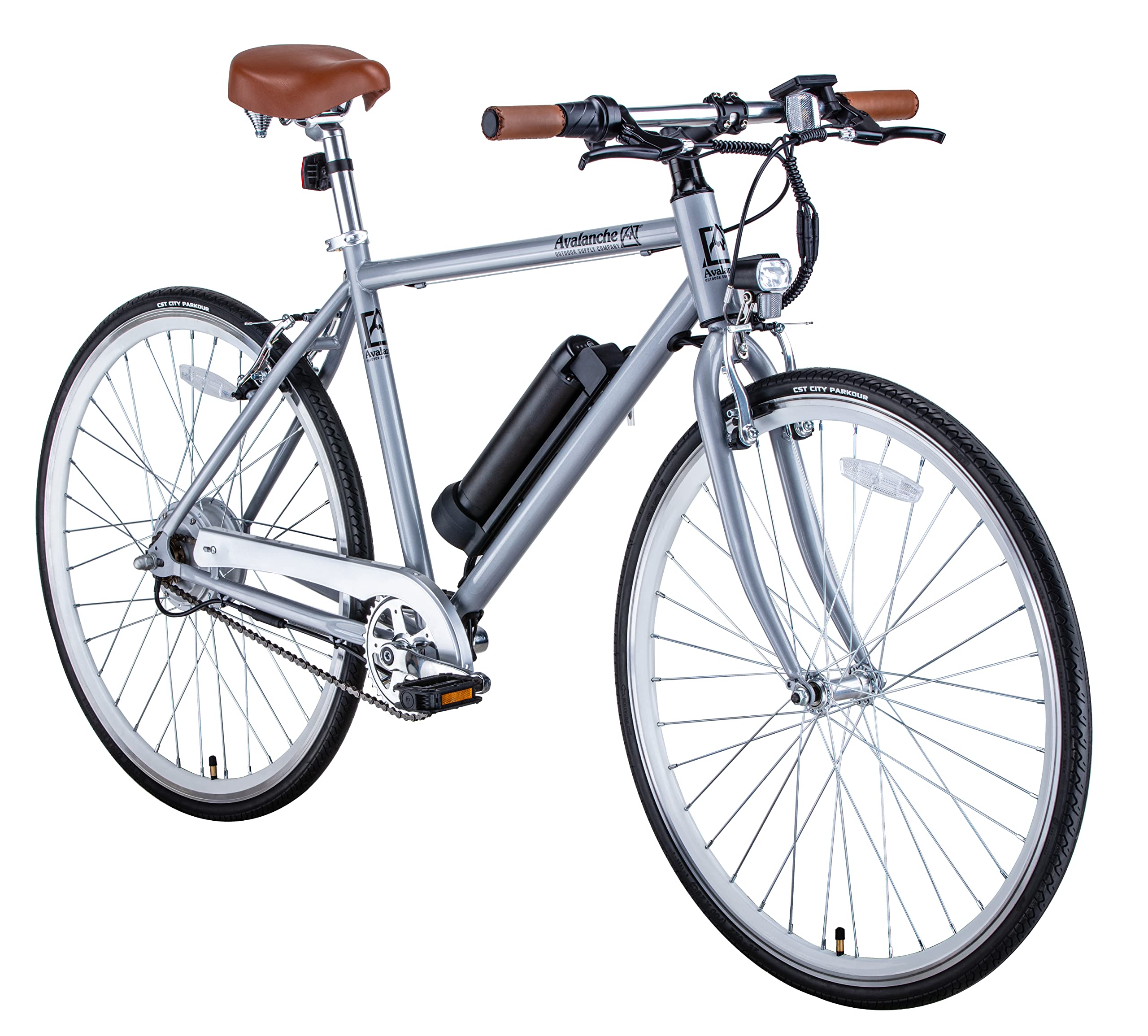 Avalanche Electric Bikes Silver Ridge Urban Single Speed E-Bike (Blue Sea), M / 5`4″-6`0″