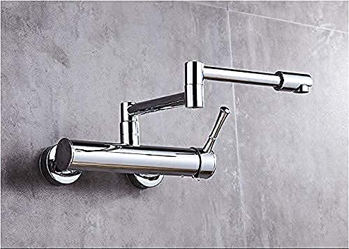 Basin Mixer Taps,Kitchen Taps,Kitchen Faucet Wall Mounted Single Handle Chrome Finish Brass Kitchen Tap Bathroom Sink Faucet Kitchen Foldable Bathroom Mixers