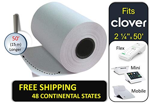 Vonlyst Thermal Paper Roll 2 1/4 x 50 for Clover Flex Mini Mobile (10 rolls)