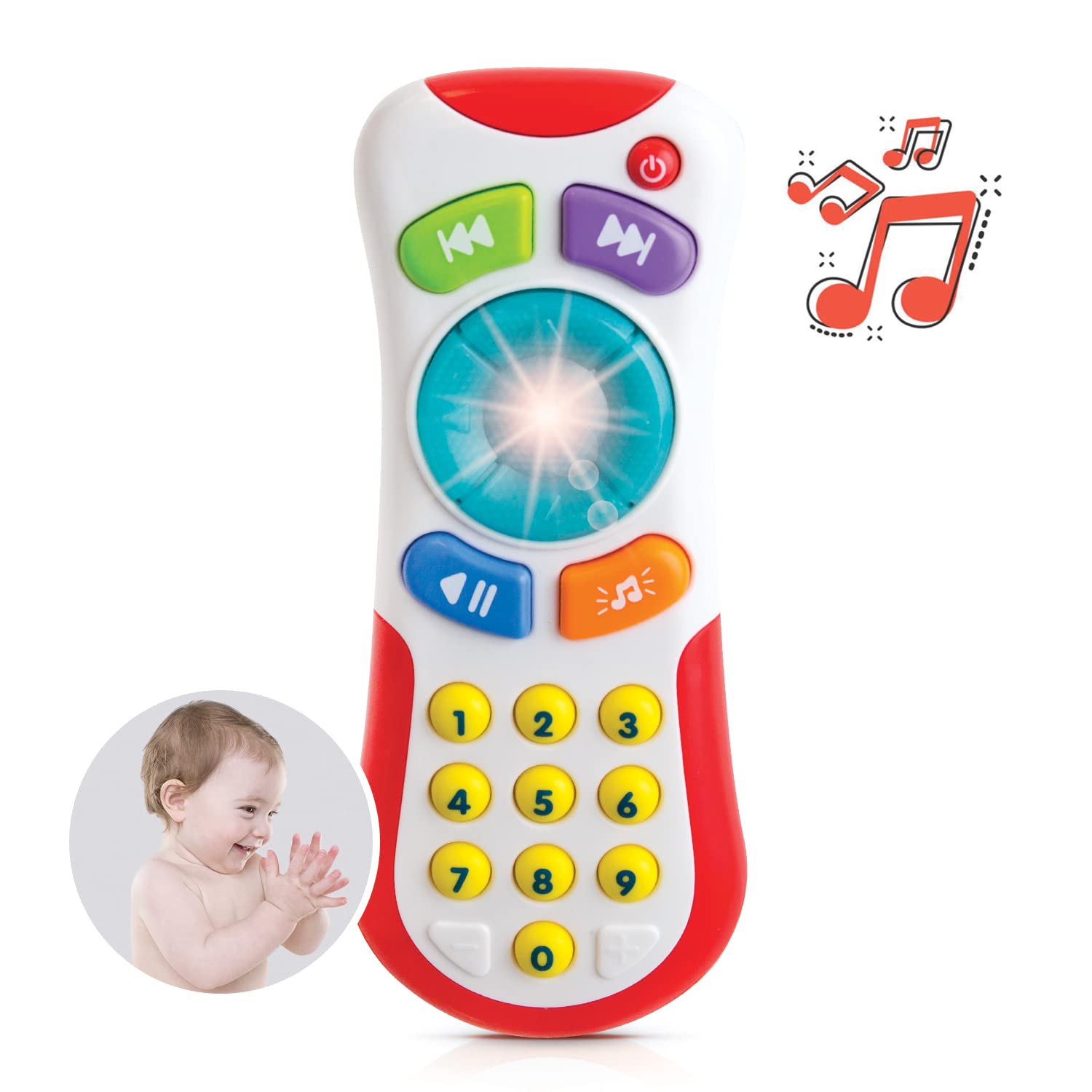 Baby Remote Control Toy for 3 Months & Up - Light Up Toy Remote with Fun Sounds & Music - Perfect Baby Gift