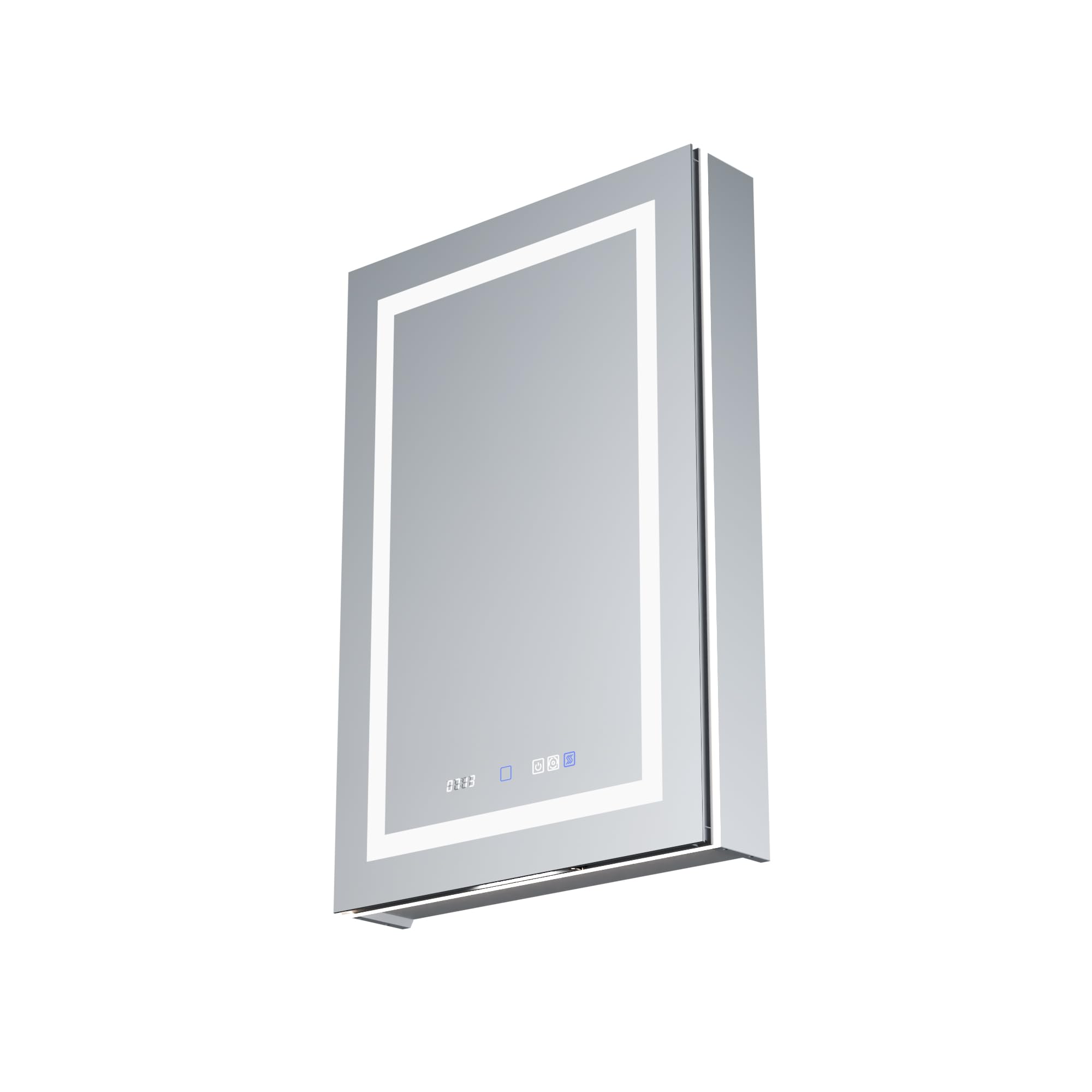 cieloshinerico Smart LED Medicine Cabinet with Mirror, 24W×36H Inch Bathroom Storage Medicine Cabinet, 3 Color Stepless Dimming & Anti-Fog, 10x Magnifier, Night Light, Right Hinge