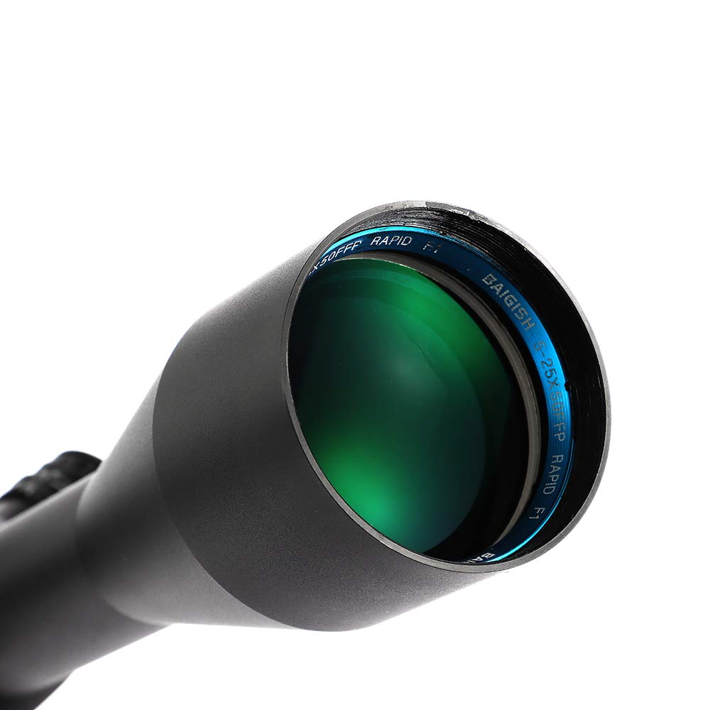 BAIGISH 5-25x50 Rifle Scope FFP Optics Sight Hold-Over Reticle(Christmas Tree Reticle)