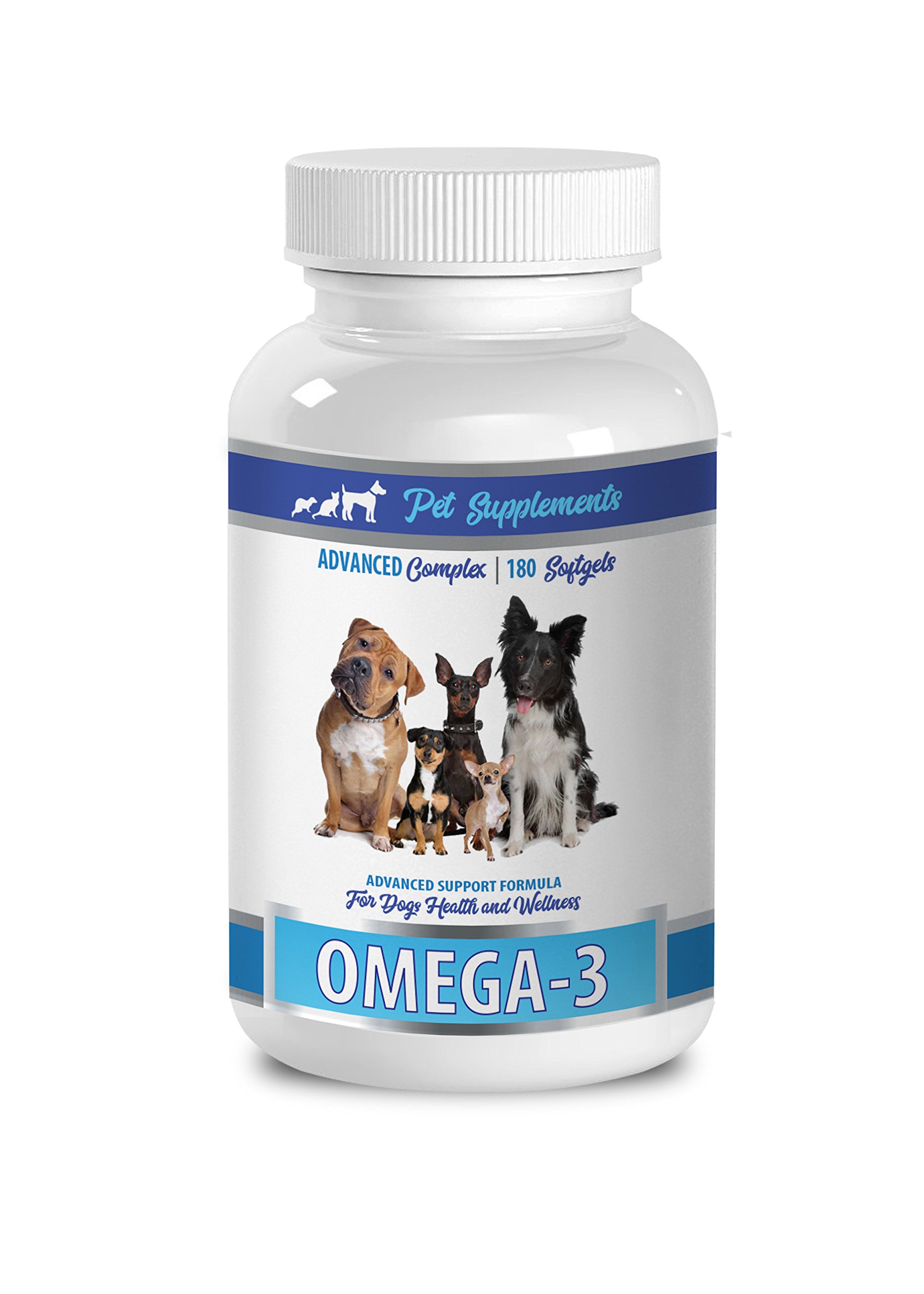 Dog Supplements for Skin and Coat - Dog Omega 3 Essential Fatty ACIDS - Advanced Formula - Hair and Coat Health - Natural - Dog Omega 3 Oil - 1 Bottle (180 Softgels)