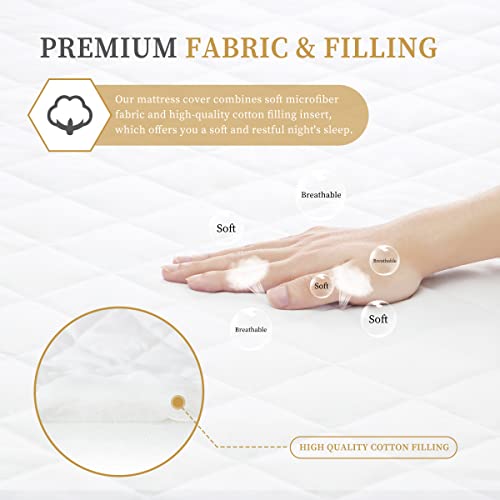 Bundle Safe and Sound Waterproof Quilted Mattress Pad + Waterproof Quilted Mattress Pad (White & Grey)