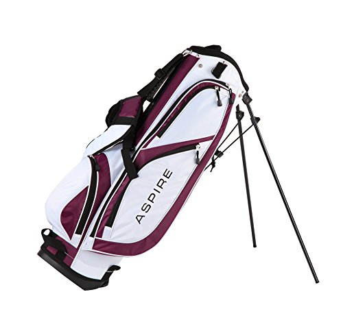 Aspire X1 Ladies Womens Complete Golf Club Set Includes Driver, Fairway, Hybrid, 6-PW Irons, Putter, Stand Bag, 3 H/C's Purple - Regular or Petite Size! (Petite Size -1", Right Handed)