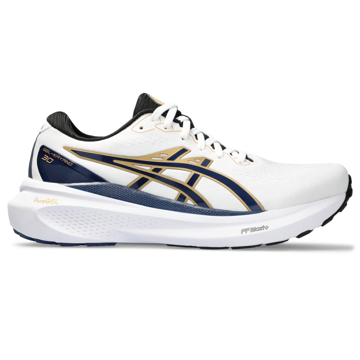 ASICS Men's GEL-KAYANO 30 ANNIVERSARY Shoes, 10, WHITE/DEEP OCEAN